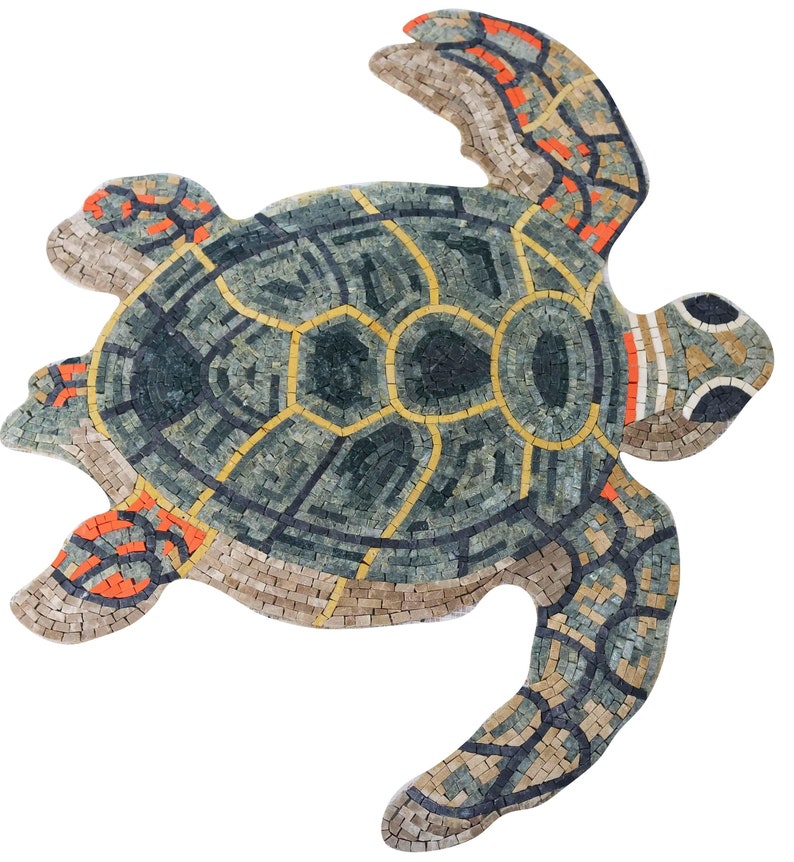 Marble Mosaic Sea Turtle - Etsy