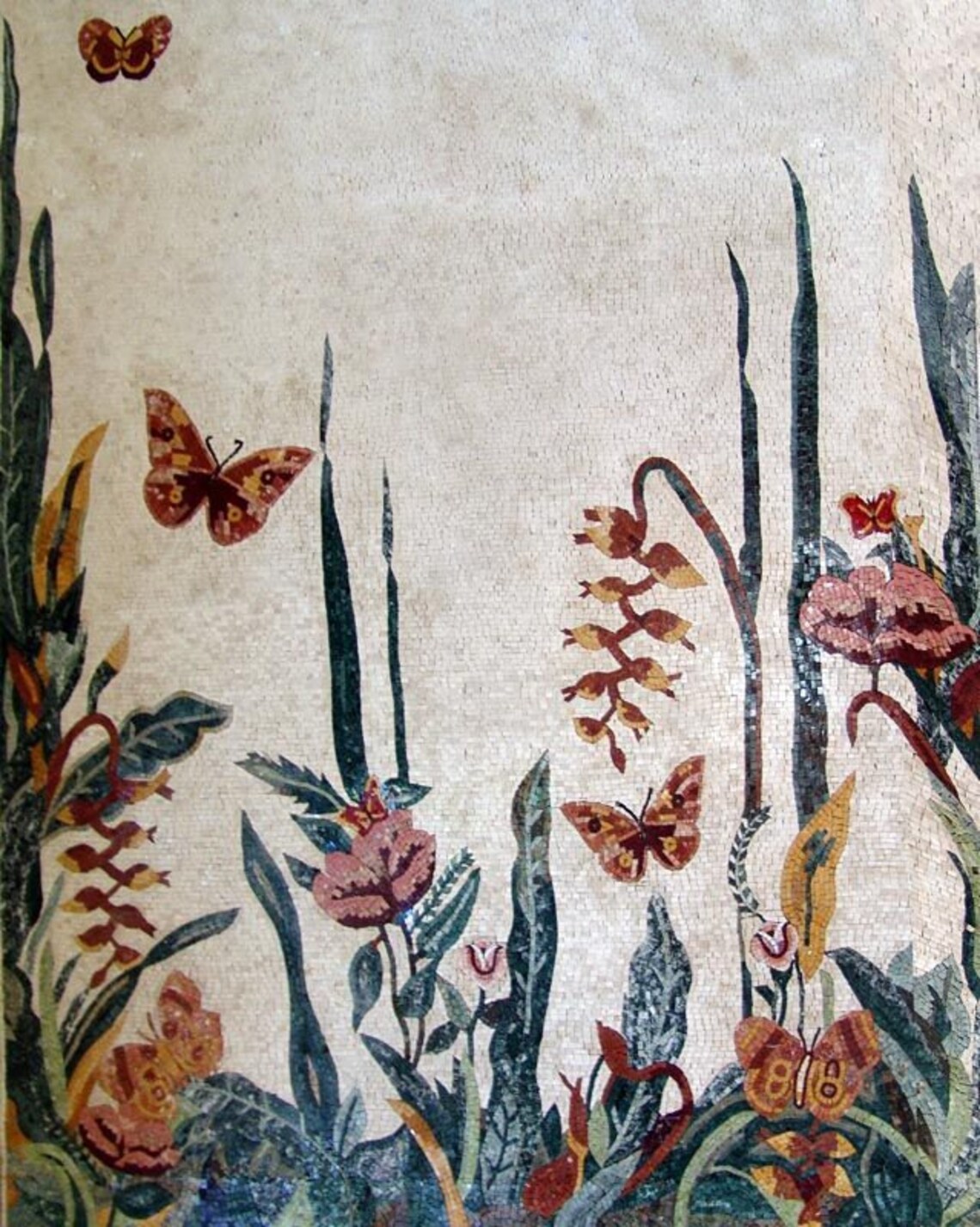 Butterflies and Flowers Lively Mosaic Marble - Etsy