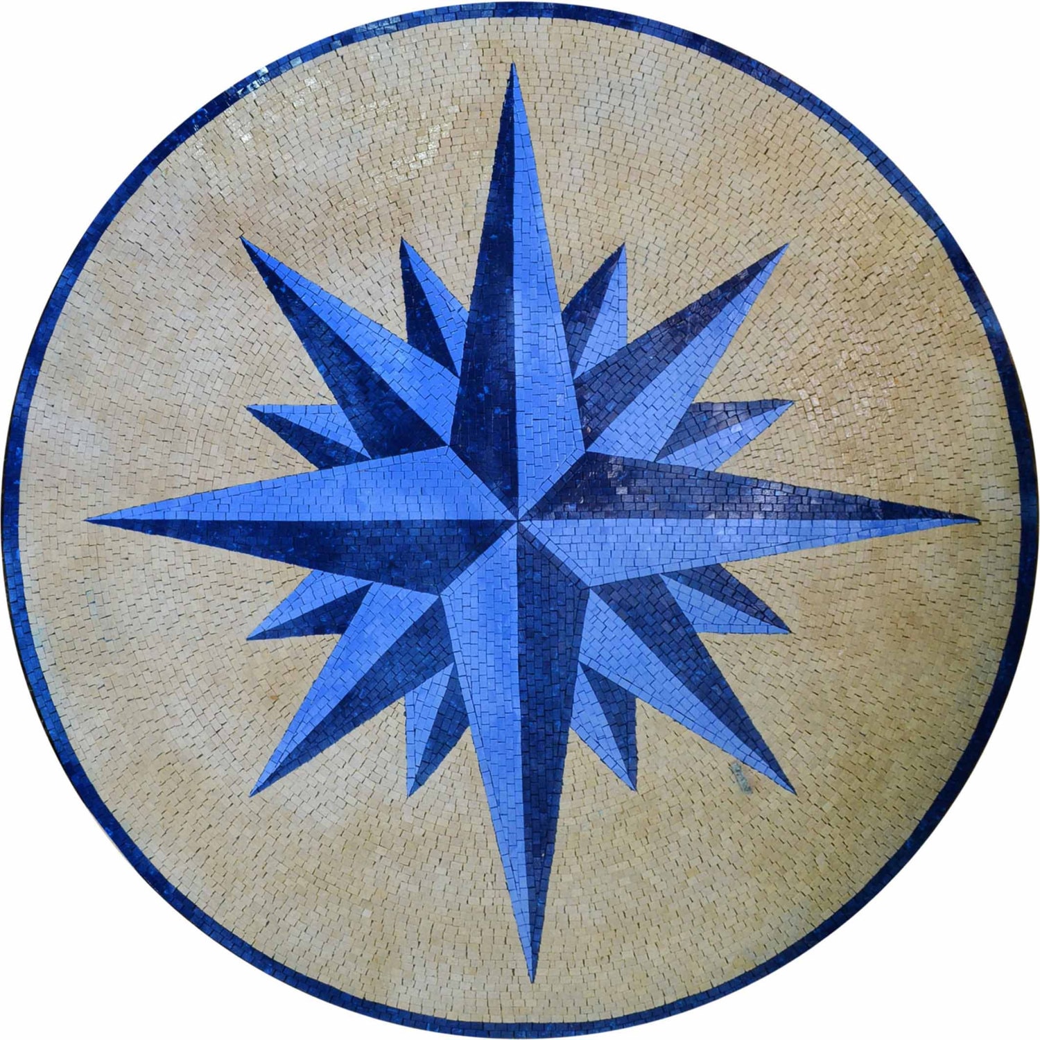 Blue Compass Mosaic Medallion Design - Etsy