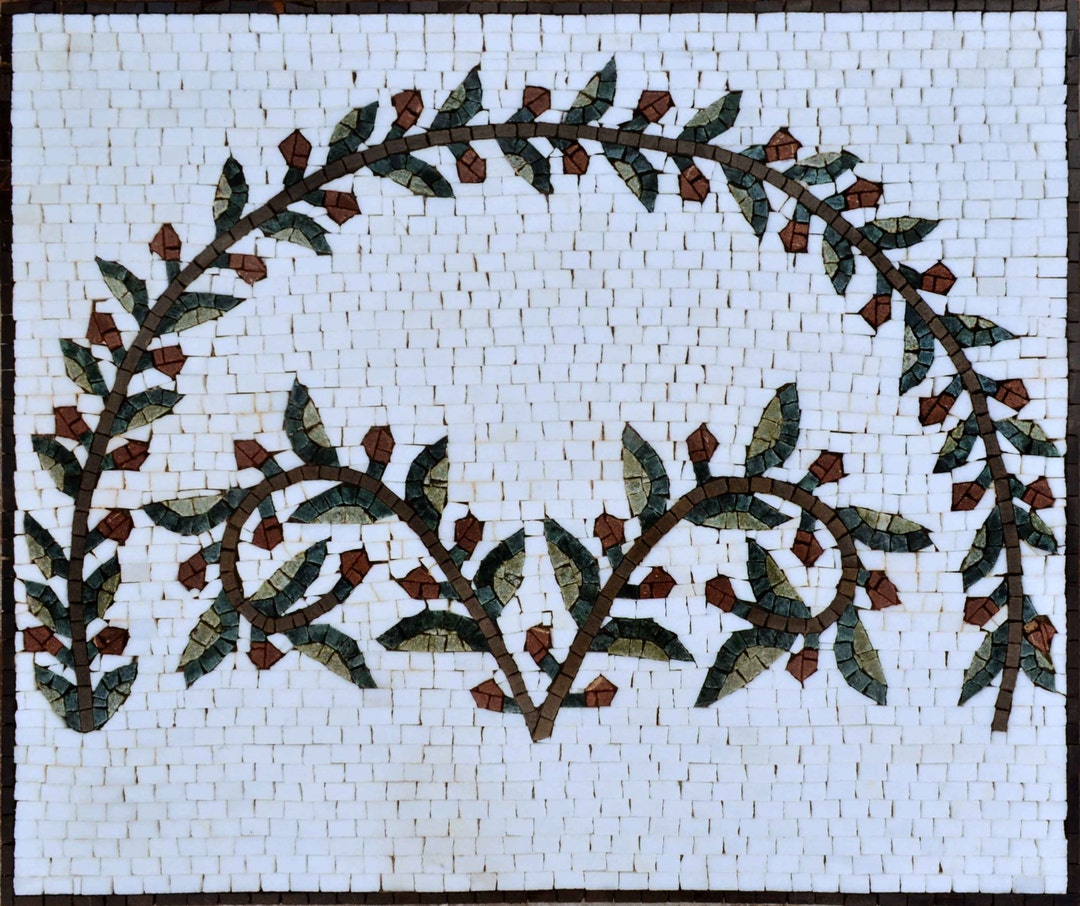 Greek Mosaic Pattern - Olive Branch - Etsy