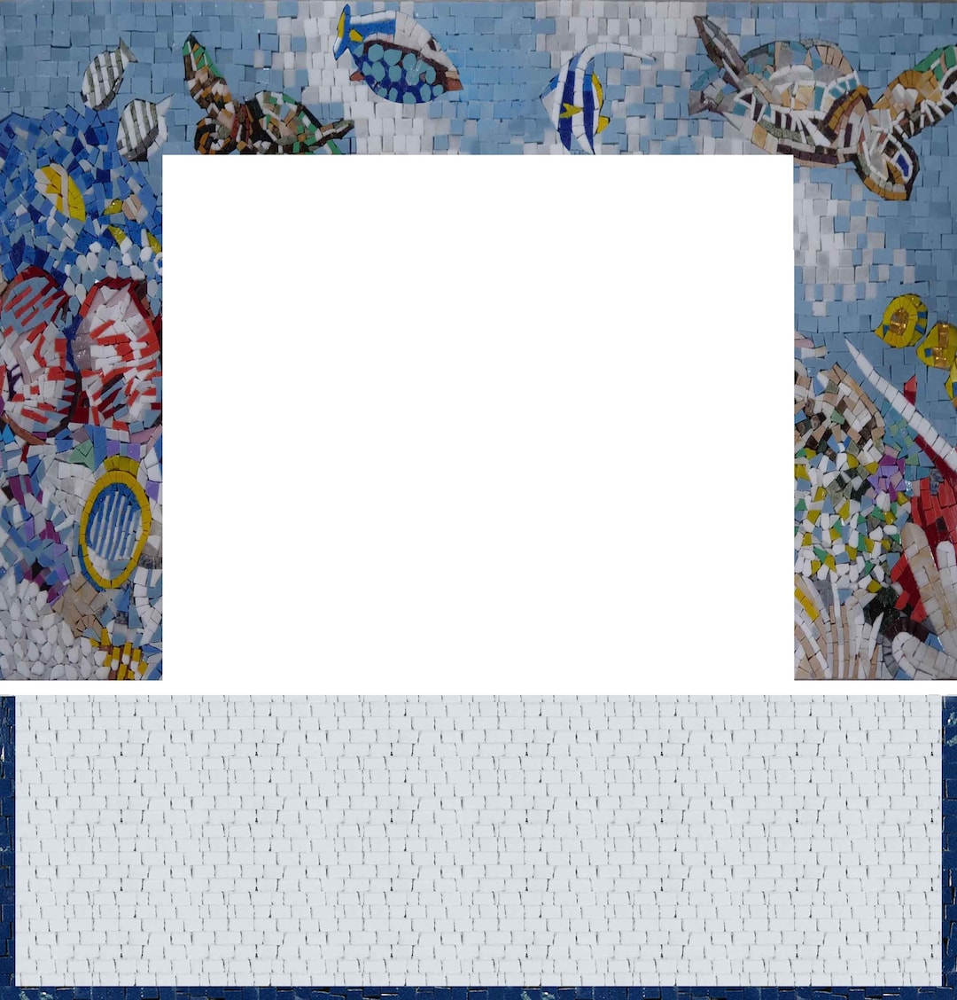 Ocean Colors Tile Mosaic Fireplace – Handcrafted Marble Surround for ...