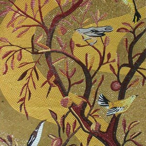 Mosaic Art - Autumn Tree With Birds - Etsy