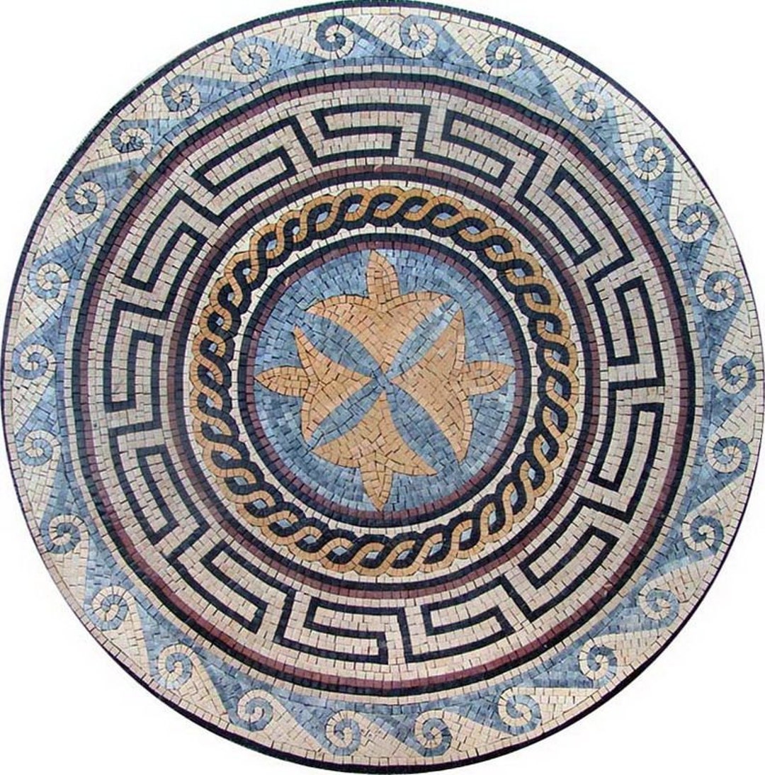 Round Greco-roman Mosaic - Aelia - Etsy