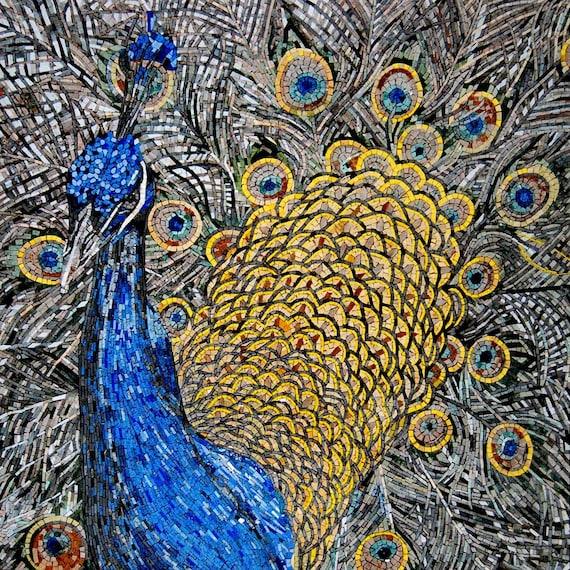 Mosaïque Murale Paon Coloré - Etsy France