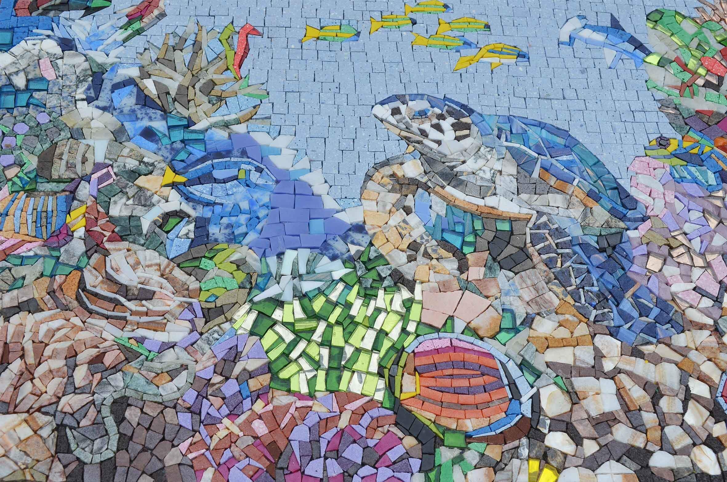 Turtle Reef Mosaic Pool Art: Custom Outdoor Installation - Etsy