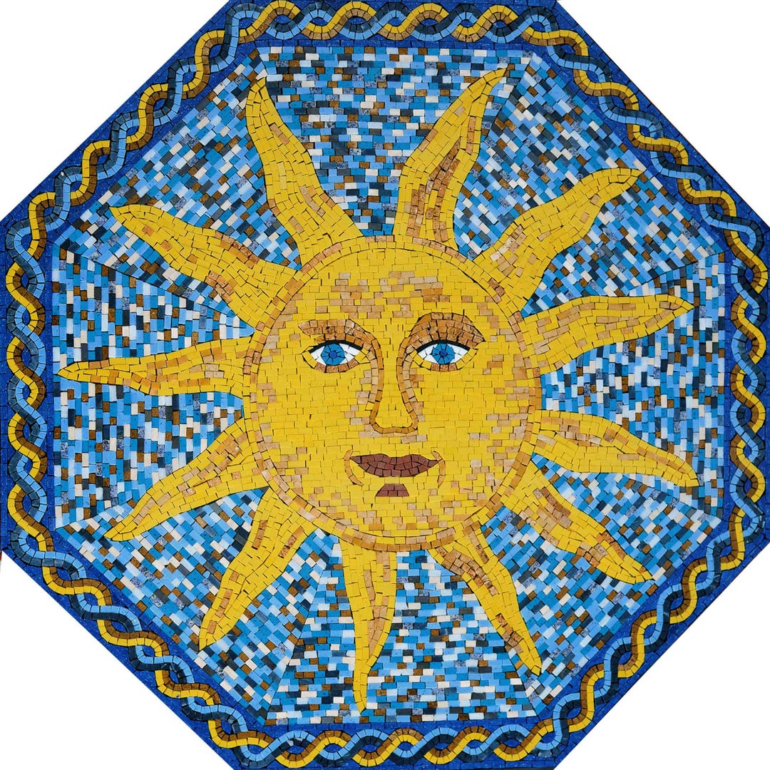Radiant Solar Tapestry Mosaic Art – Custom Handmade Wall Decor for Home ...