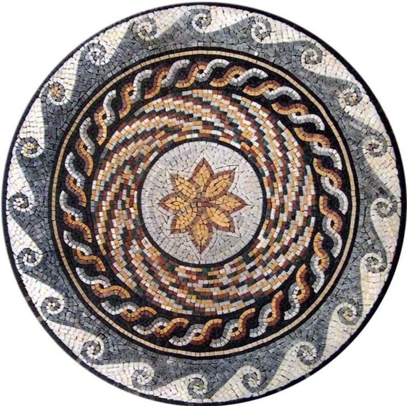 Roman Mosaic Art Flower - Ruva - Etsy