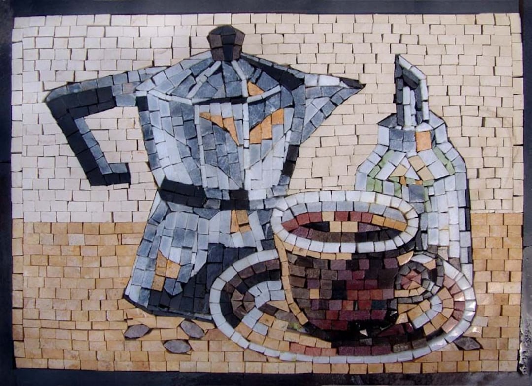 Mosaic Designs- Kettle and Cups - Etsy