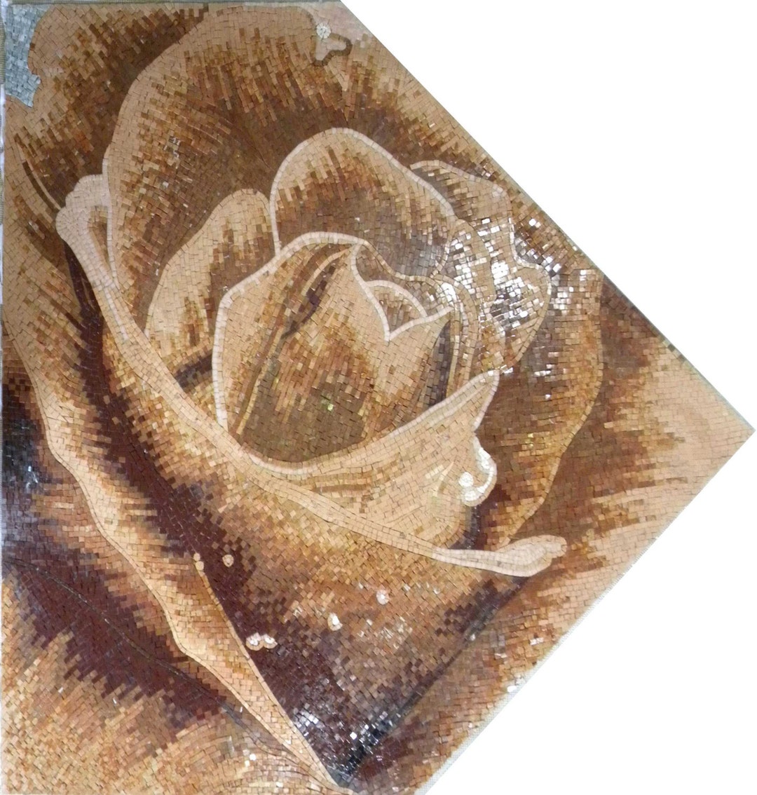Floral Rose Mosaic Marble Hand Made - Etsy