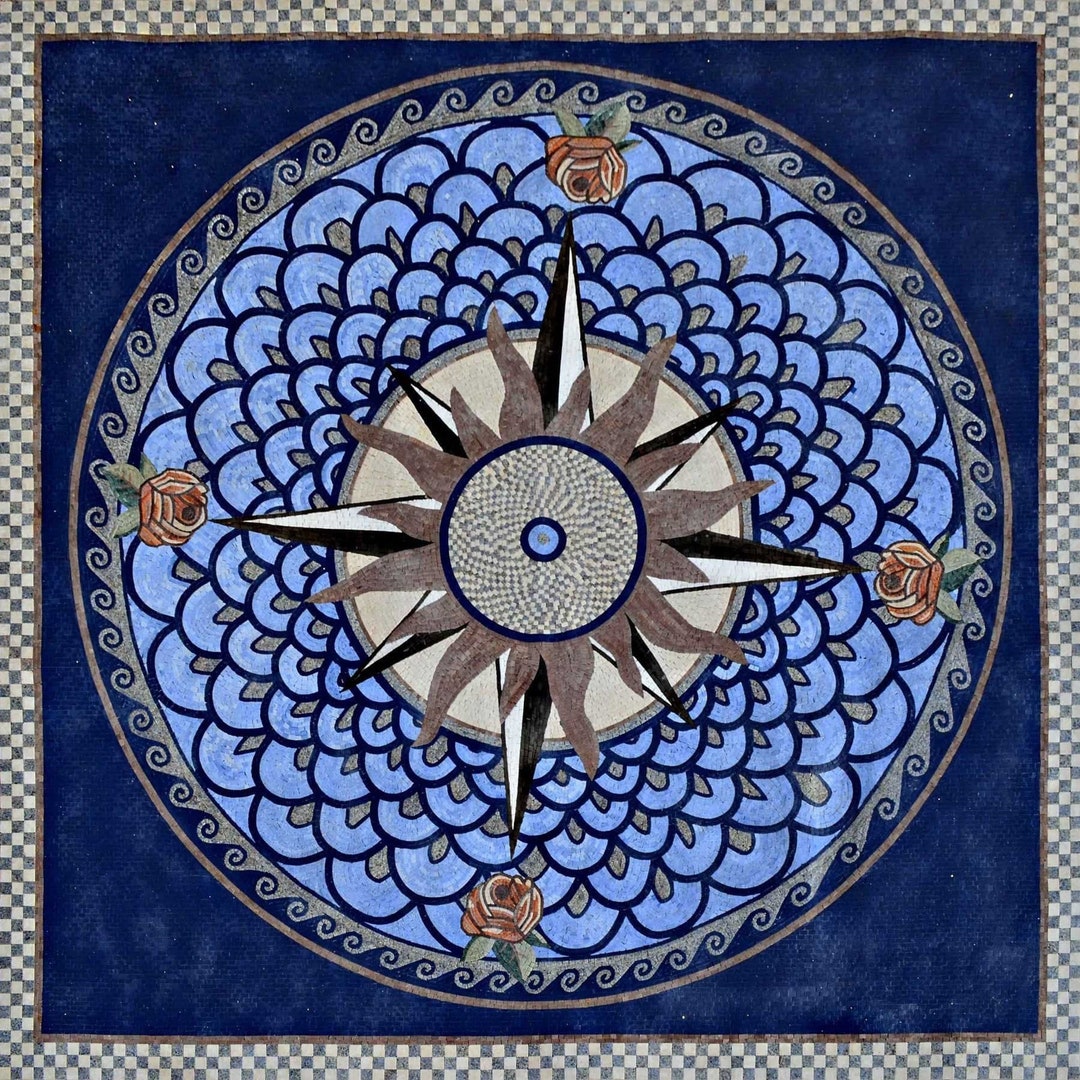 Medieval Design - Compass Mosaic Art - Etsy