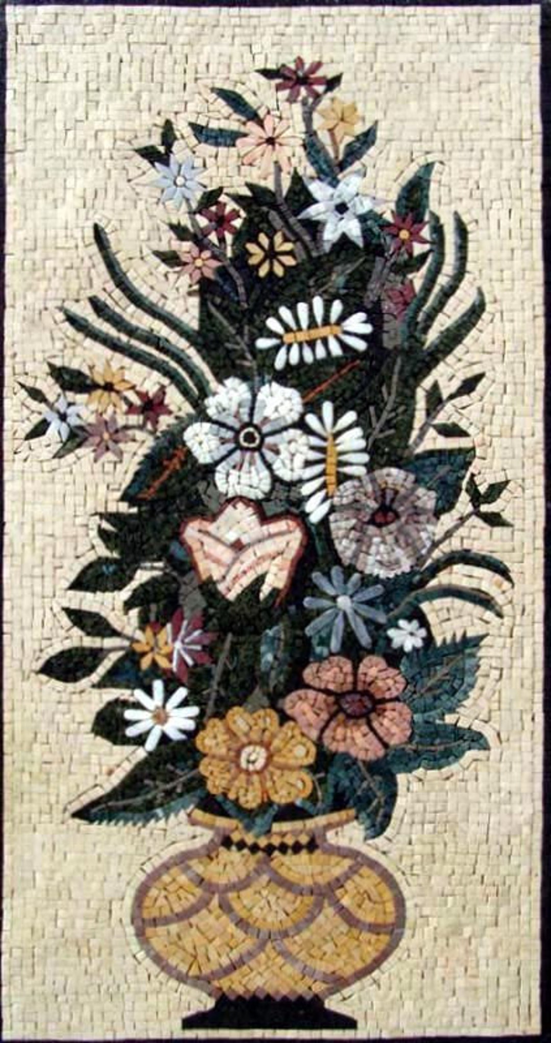Roman Bloom Mosaic Mural - Etsy