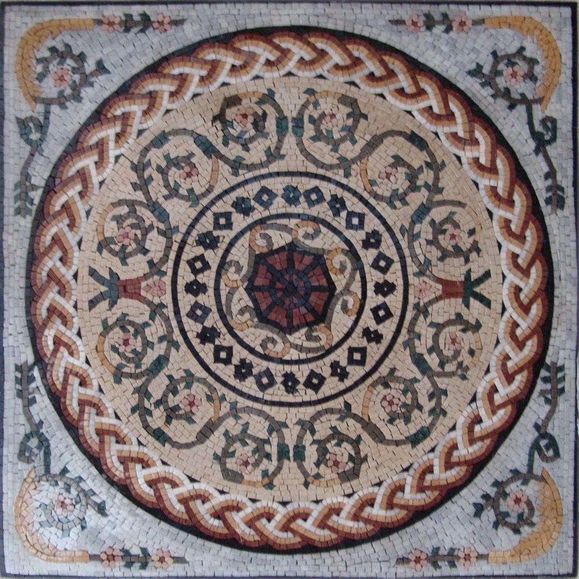Roman Geometric Mosaic - Cypress II - Etsy