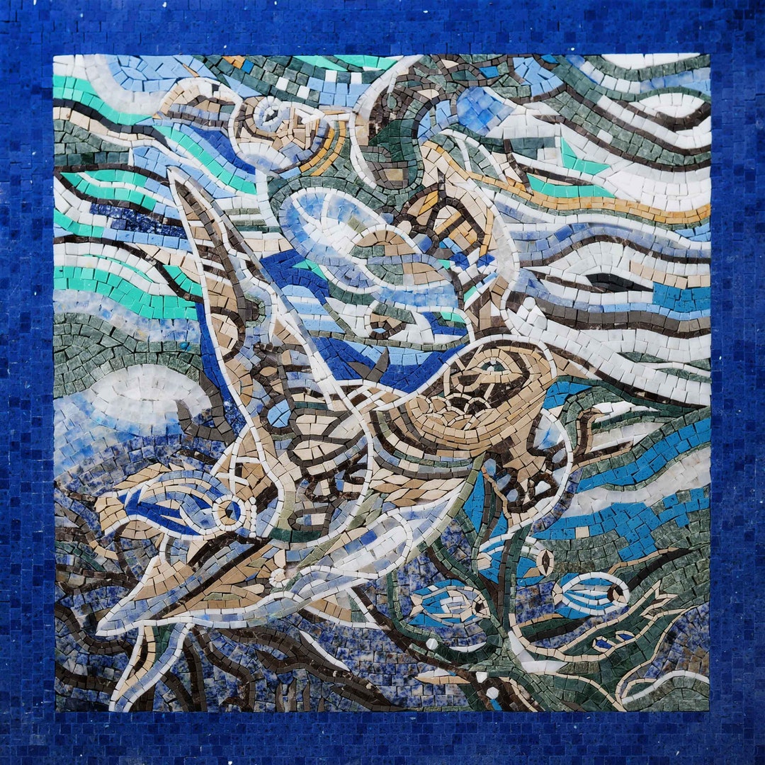 Deep Sea Turtle Mosaic Art - Stunning Ocean-inspired Art for Home Decor ...