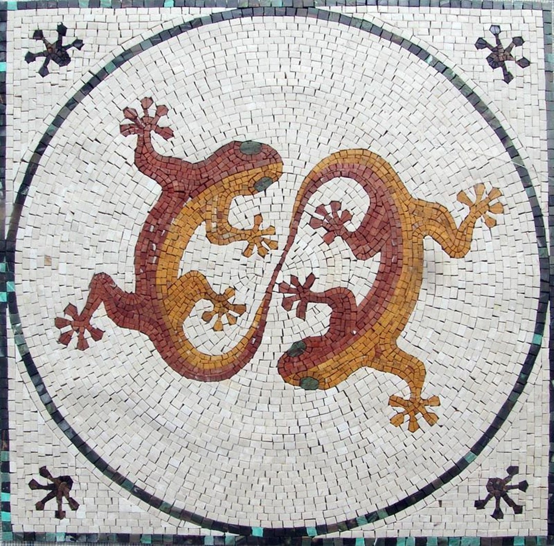 Mosaic Artwork - Tangled Lizards - Etsy