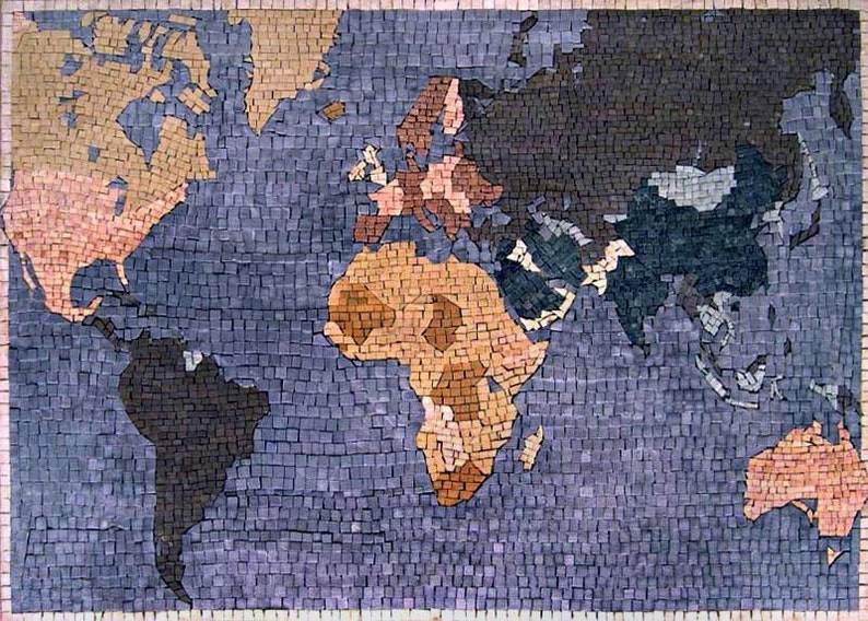 Mosaic Designs - World Map - Etsy