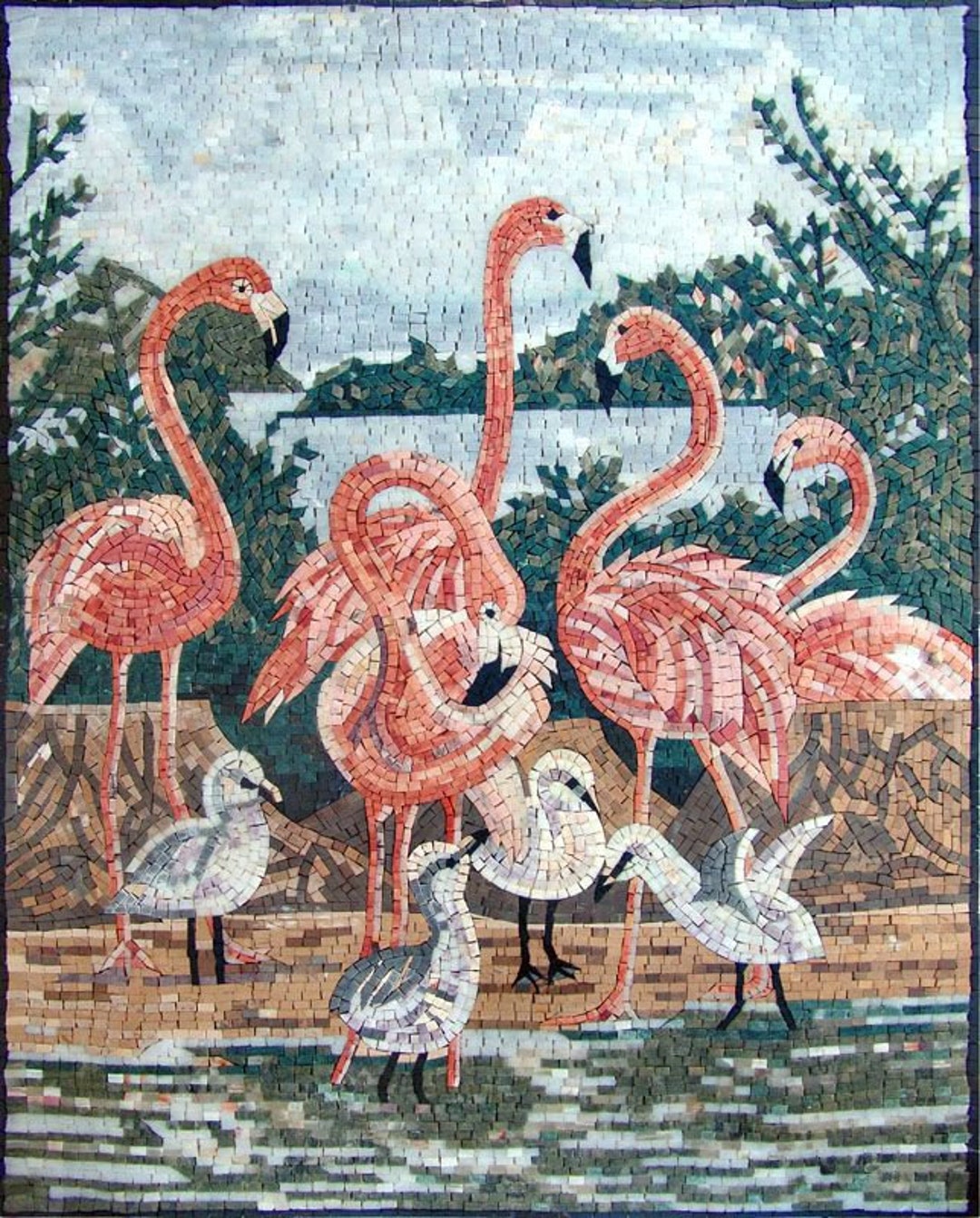 Pink Flamingo Stone Mosaic - Etsy