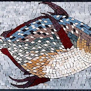 Fish Mosaic - Beautifully Colored Fish Marble Mosaic - Etsy