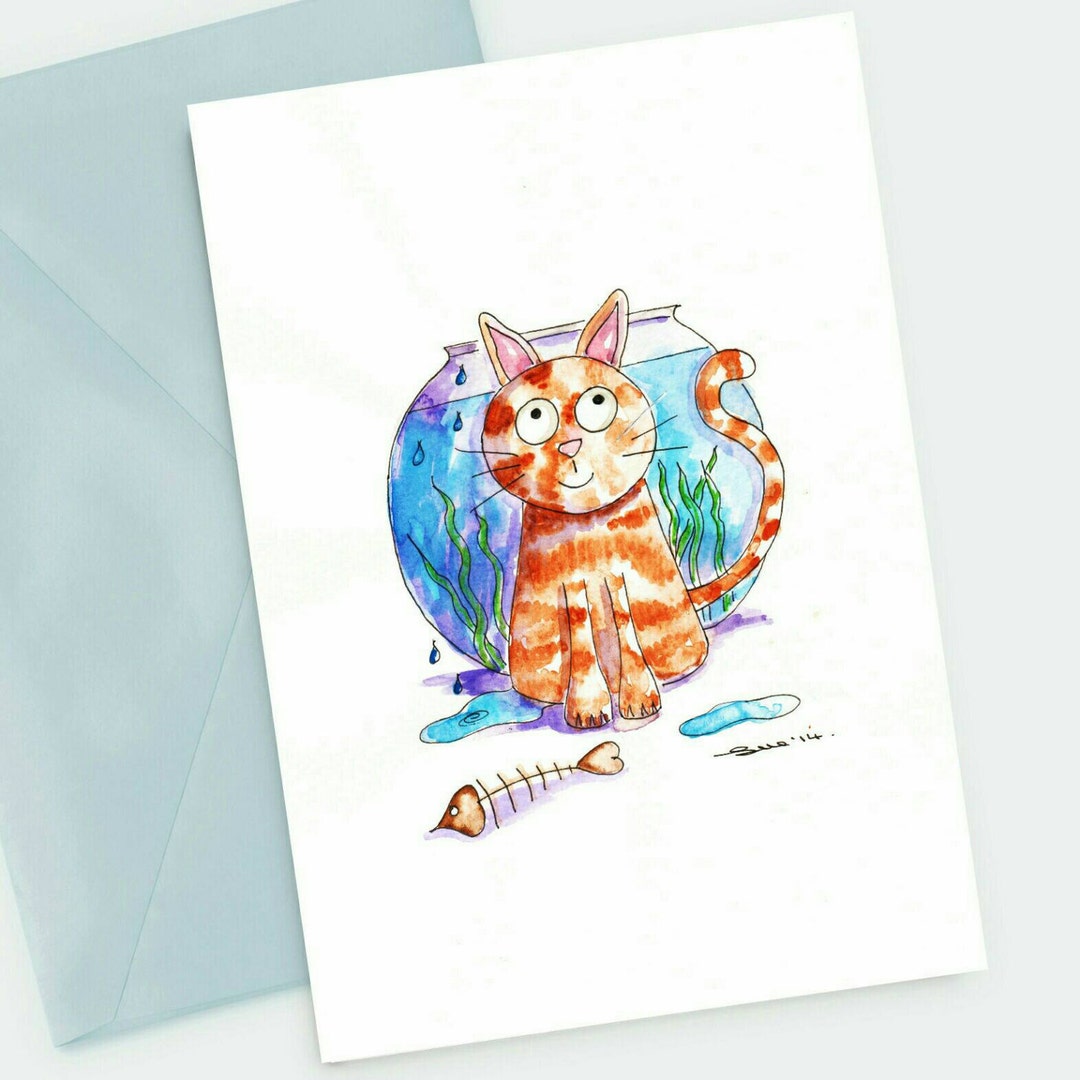 Printable Ginger Cat Card, Greetings Card, Funny Cat Card - Etsy