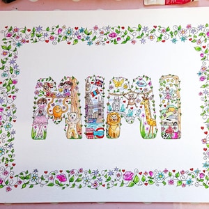 Custom Alphabet Name Painting Personalized Childrens Watercolour - Etsy
