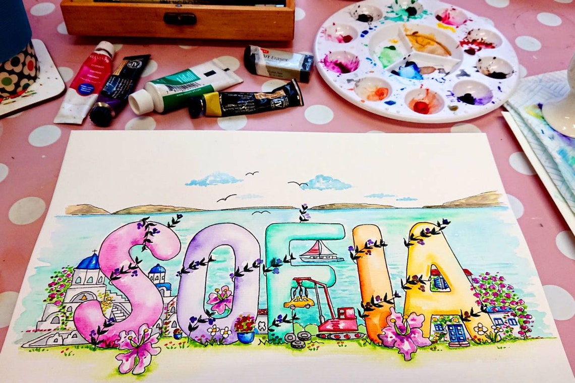Custom Name Painting, Personalized. - Etsy