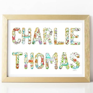 Custom Alphabet Name Painting Personalized Childrens Watercolour - Etsy