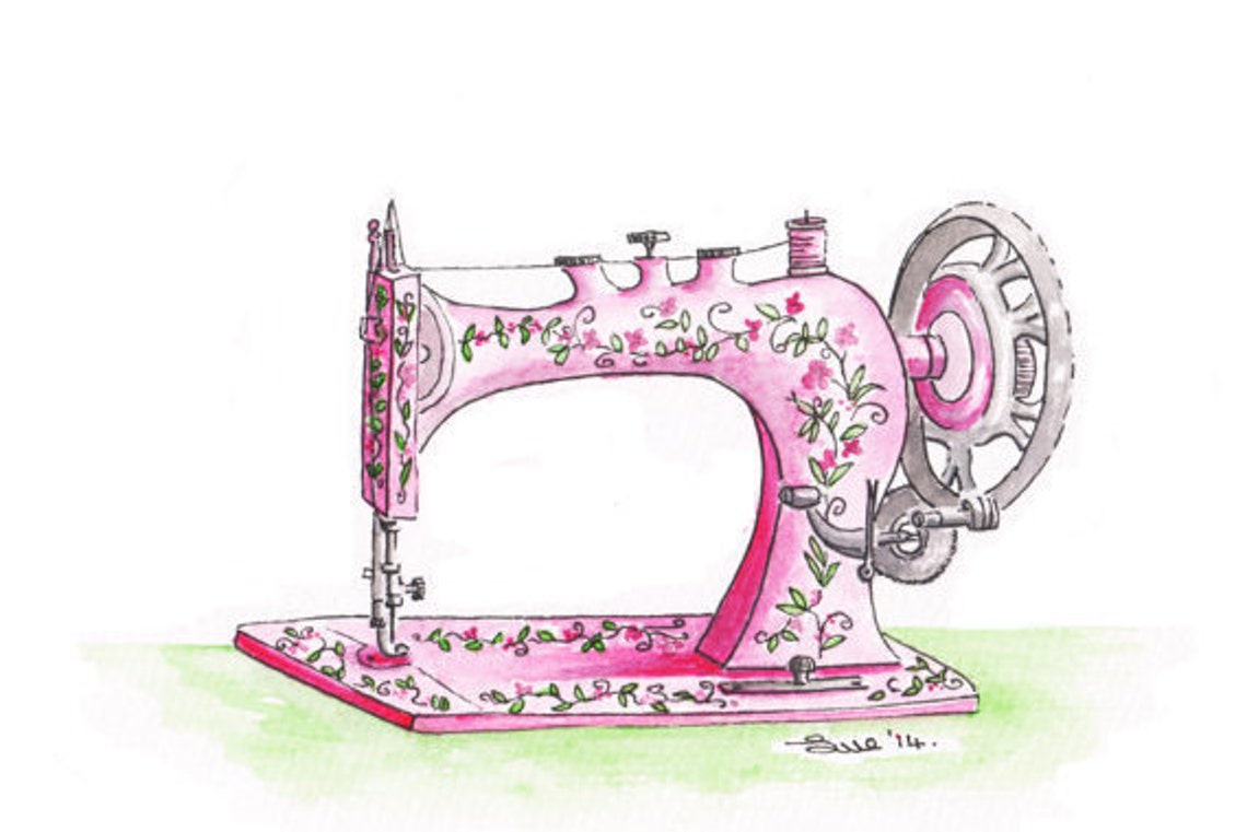 Printable Sewing Machine Art Print PDF - Etsy