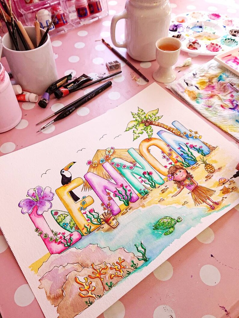 Custom Name Painting, Personalized. - Etsy