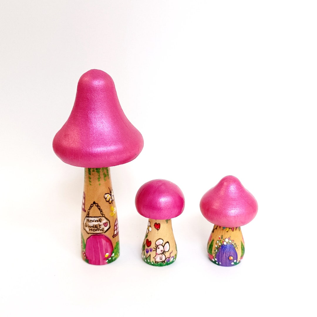 Hand Painted Fairy Toadstool, Mushroom Art, Fairy House Accessories ...