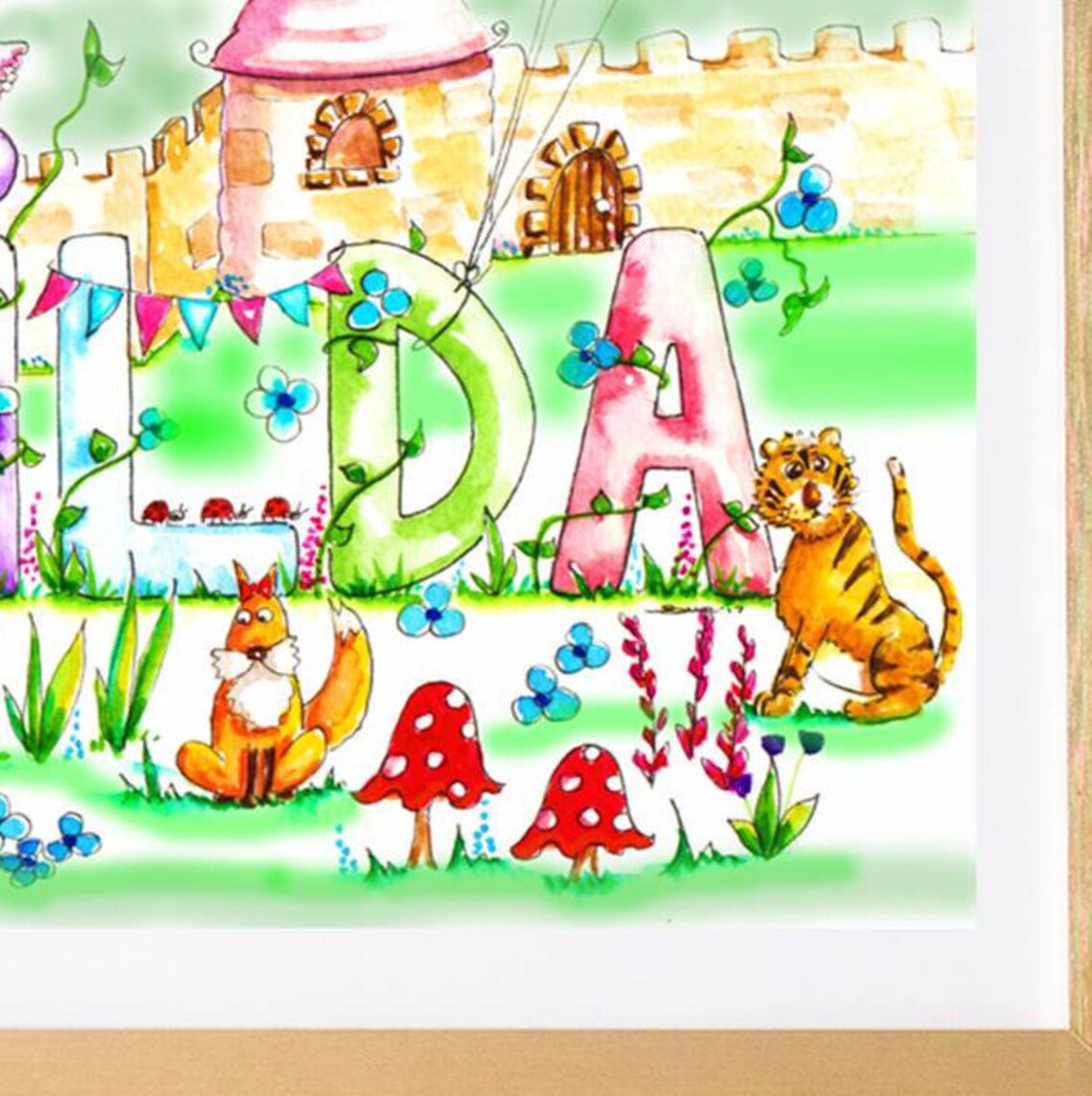Baby Name Art Personalised Kids Painting - Etsy