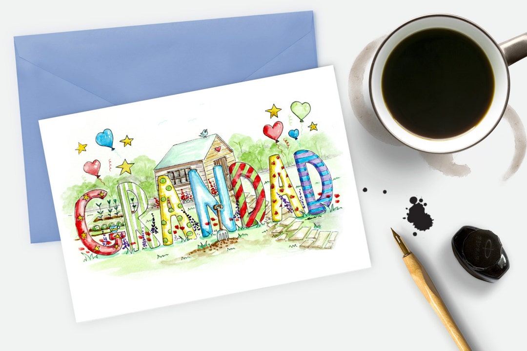 Printable Grandad Card, Watercolour Art, Fathers Day Card. - Etsy UK