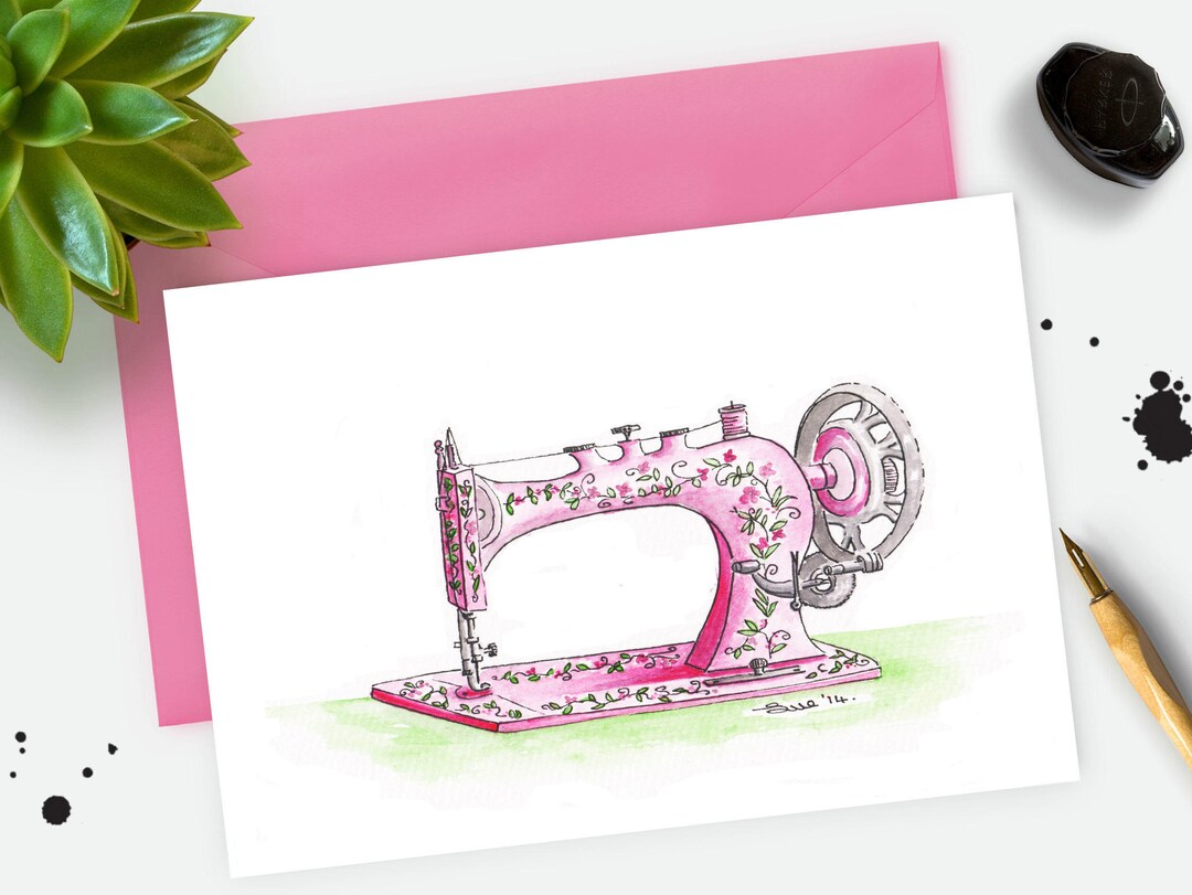 Printable Sewing Machine Crafters Card. - Etsy