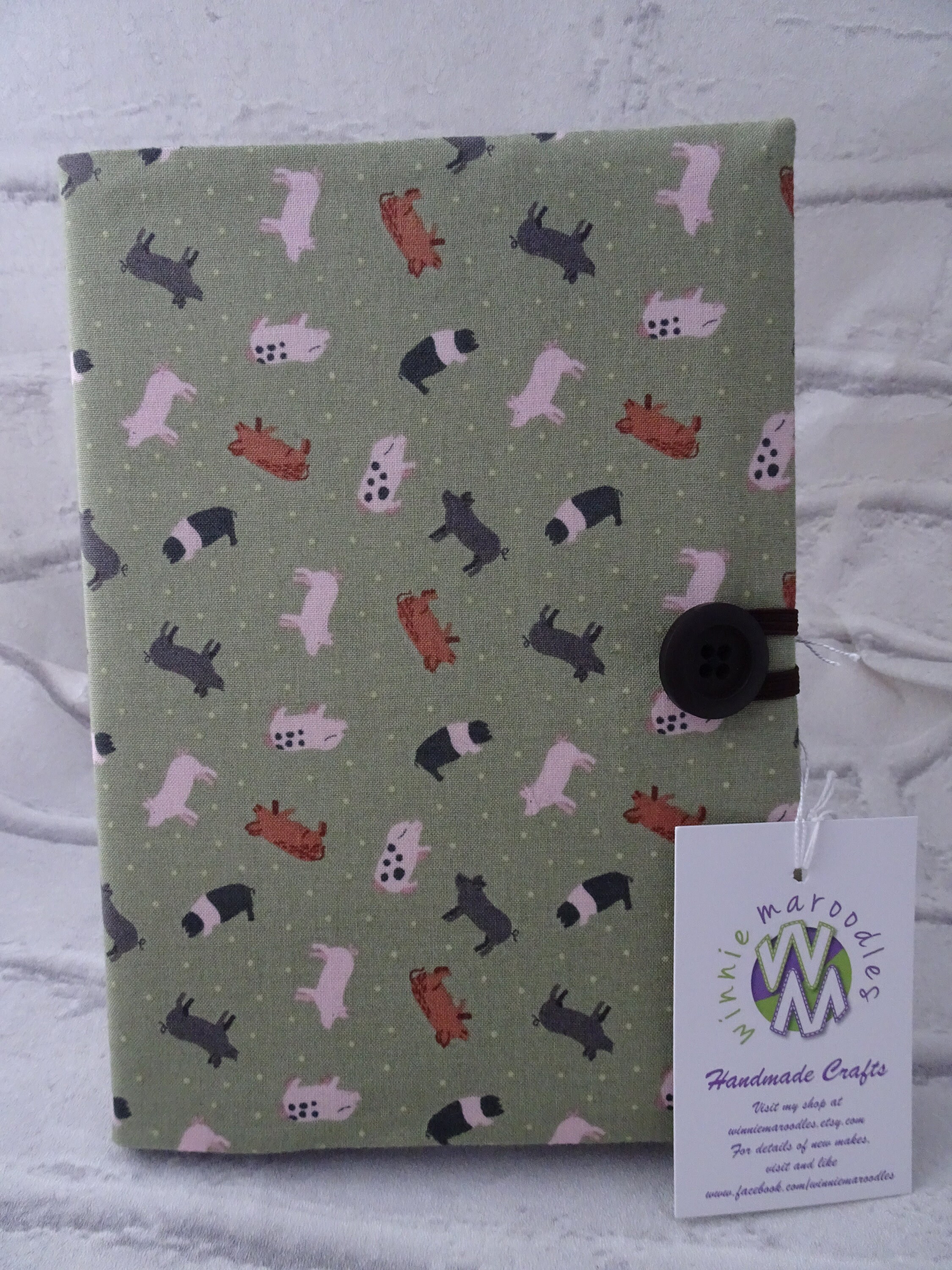 Handmade A5 Notebook Reusable Cover Pig Themed Fabric - Etsy