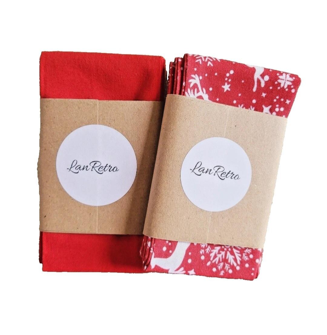 Red Cotton Hair Scarves, Reindeer Hair Scarf Set, Christmas Bundle - Etsy