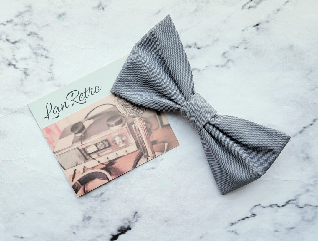 Grey Hair Bow, Vintage Hair Bow, Photo Shoot Prop, Gift for Girl, Back ...