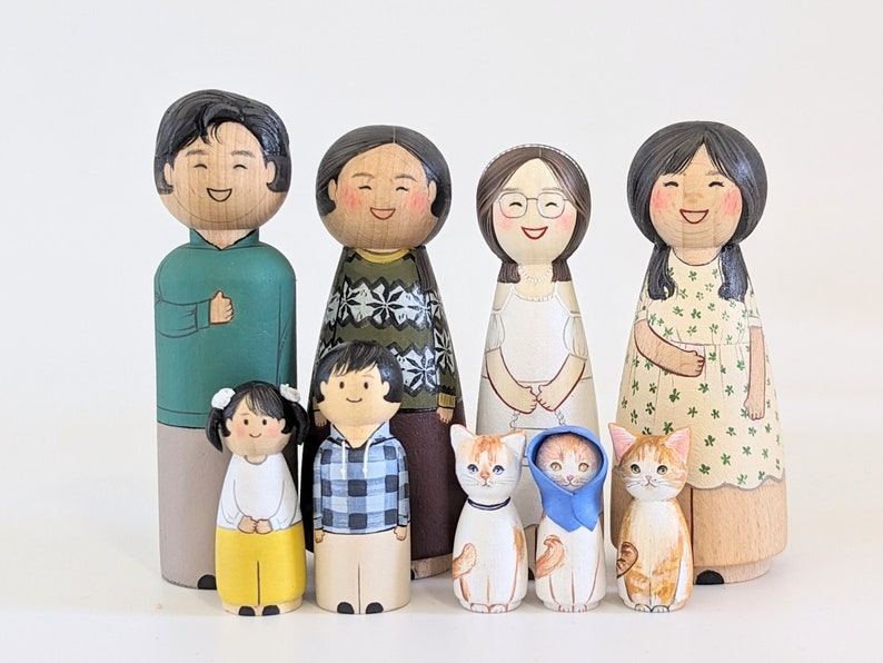 Mother's Day Custom Family Dolls/ Custom Big Family Peg Dolls ...