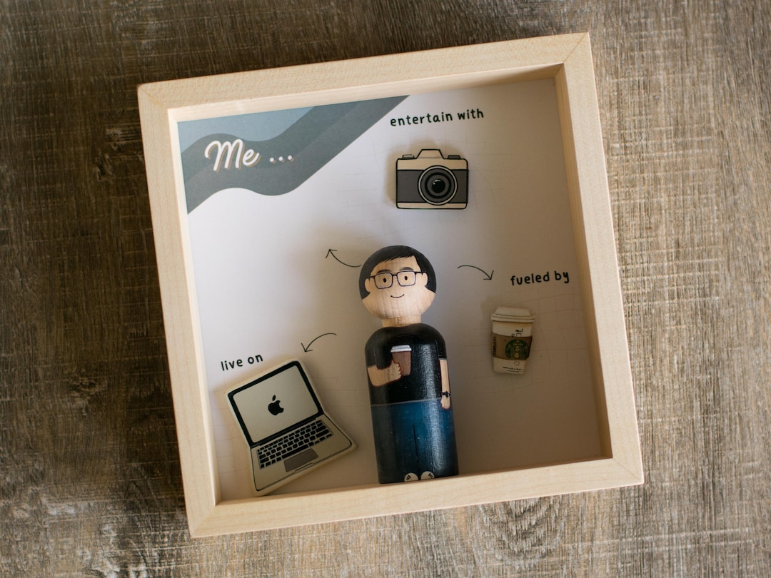 Personalized Mini-me Peg Doll Shadow Box: Custom Hand-painted Gift - Etsy