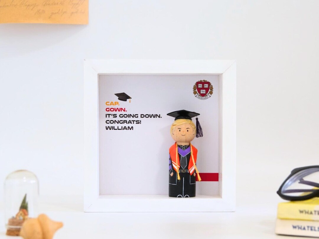 Personalized Graduation Peg Doll With Frame · Custom Graduation Gift ...