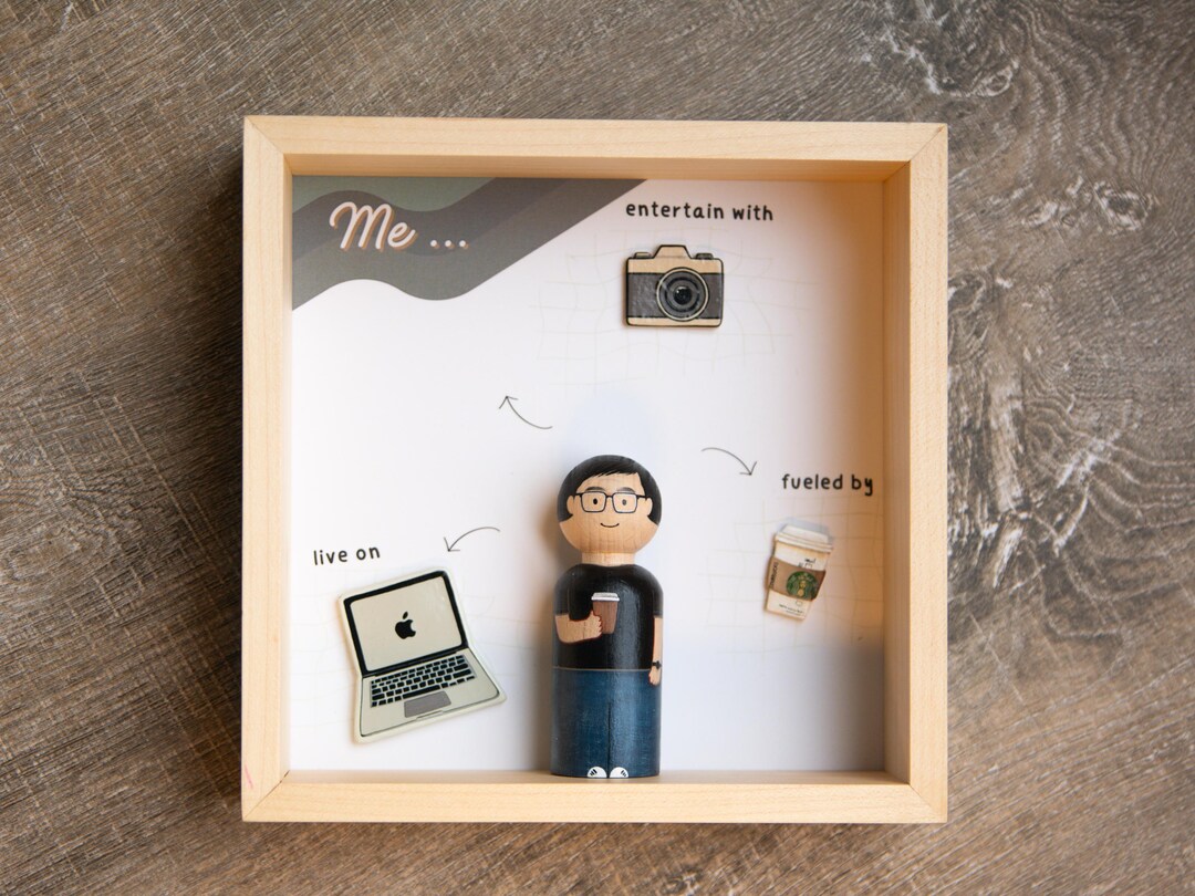 Personalized Mini-me Shadow Box: Custom Hand-painted Peg Doll ...
