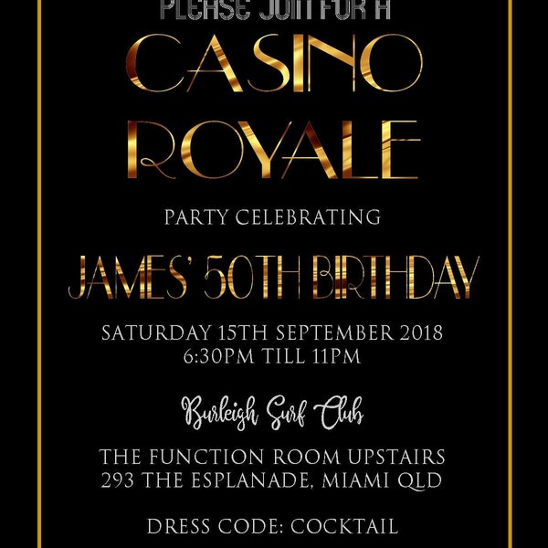 James Bond Casino Royale Invitation - Etsy