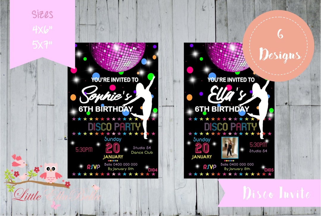 Disco Party Invite Custom Party Invitation Personalised - Etsy