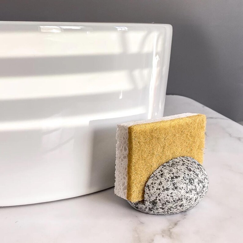 Stone Sponge Holder: Beach Stone Kitchen Organizer - Etsy