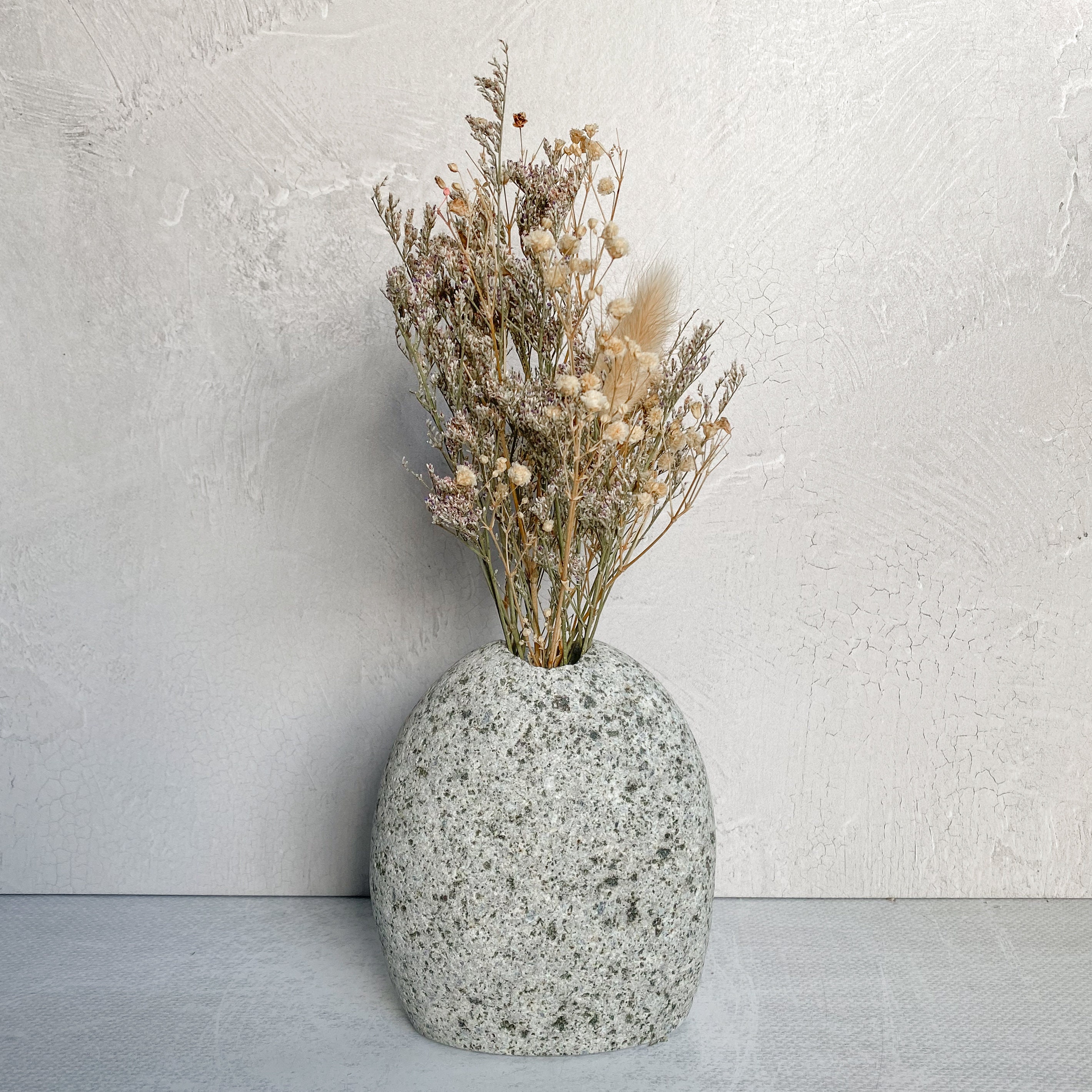 Natural Beach Stone Vase Flower Bud Arrangement Holder Functional Rock ...