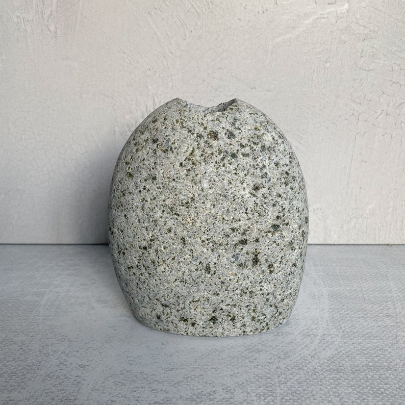 Natural Beach Stone Vase Flower Bud Arrangement Holder Functional Rock ...