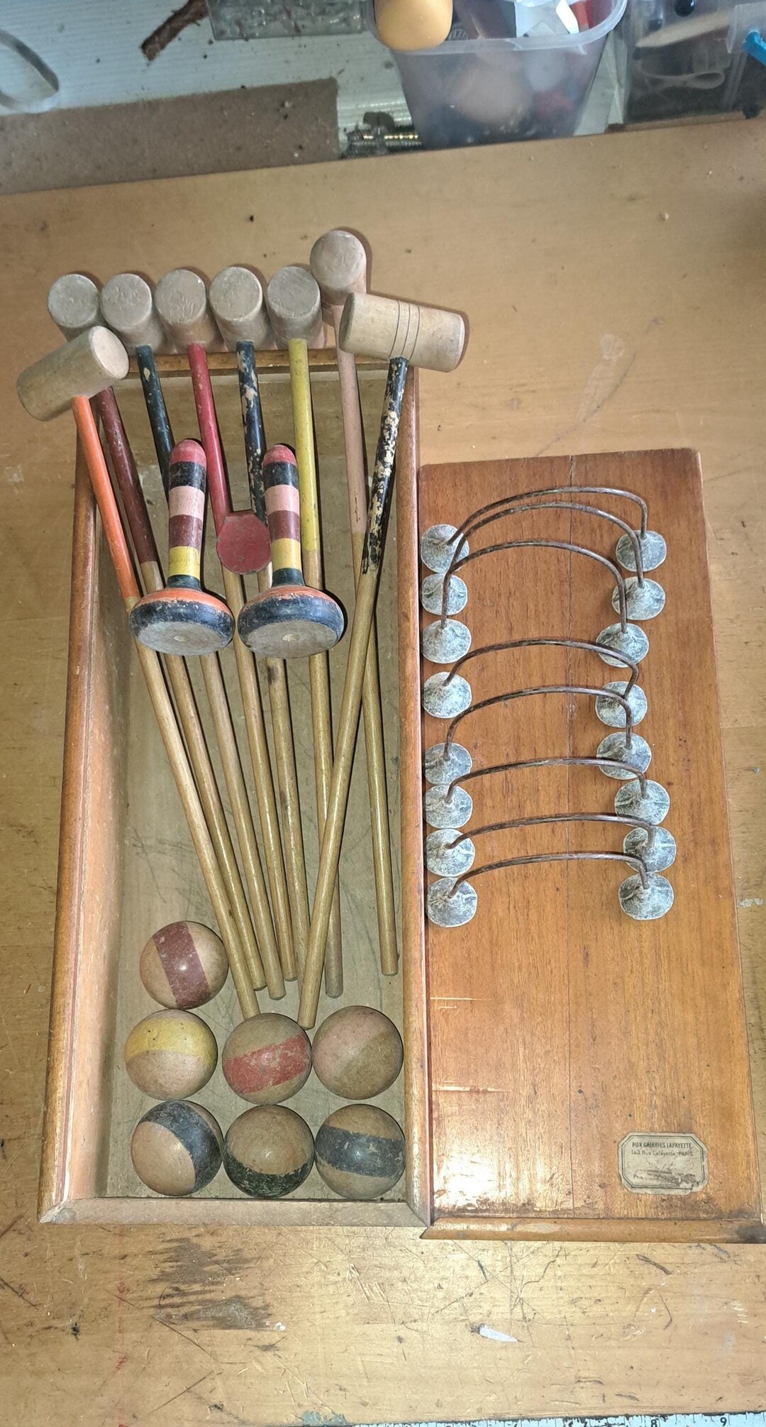 RARE Quality FRENCH Antique 1920s Boxed Table Croquet Set From ...