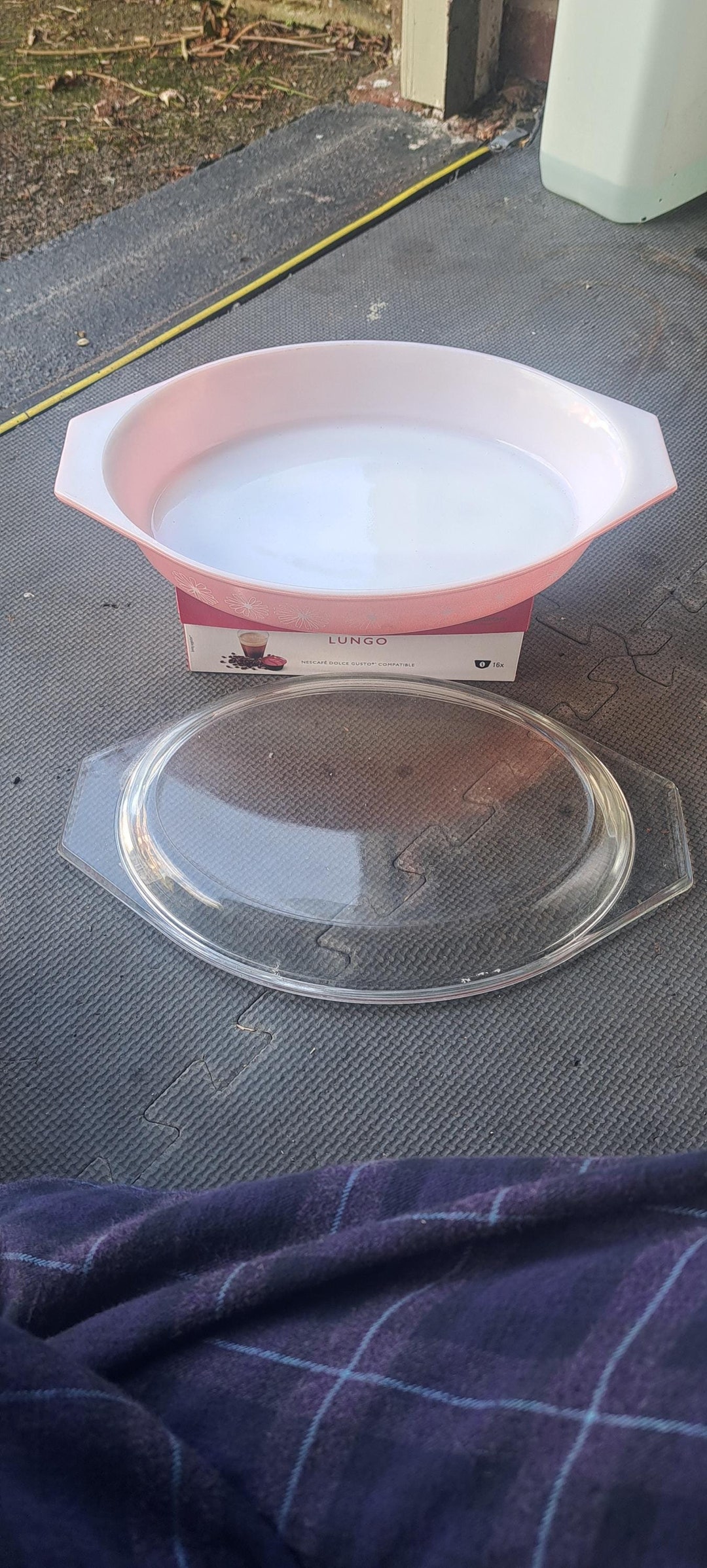 RARE Vintage Pink With White Daisies PYREX Oval Lidded Dish (not ...