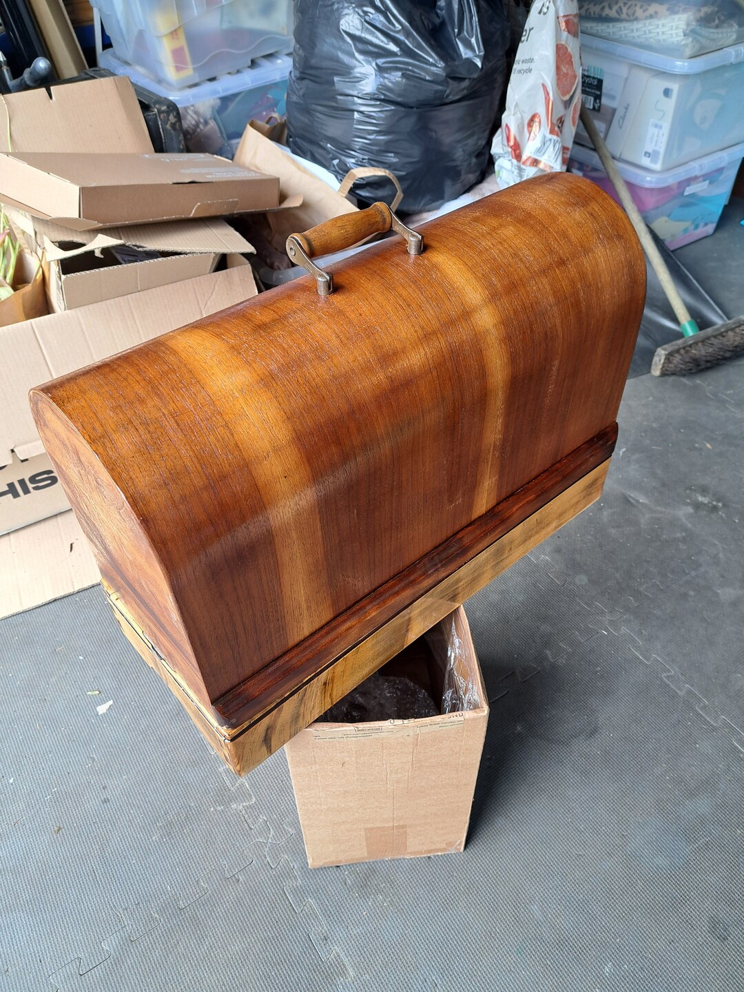 Vintage SINGER Sewing Machine Bentwood Case on Base With Key Restored ...