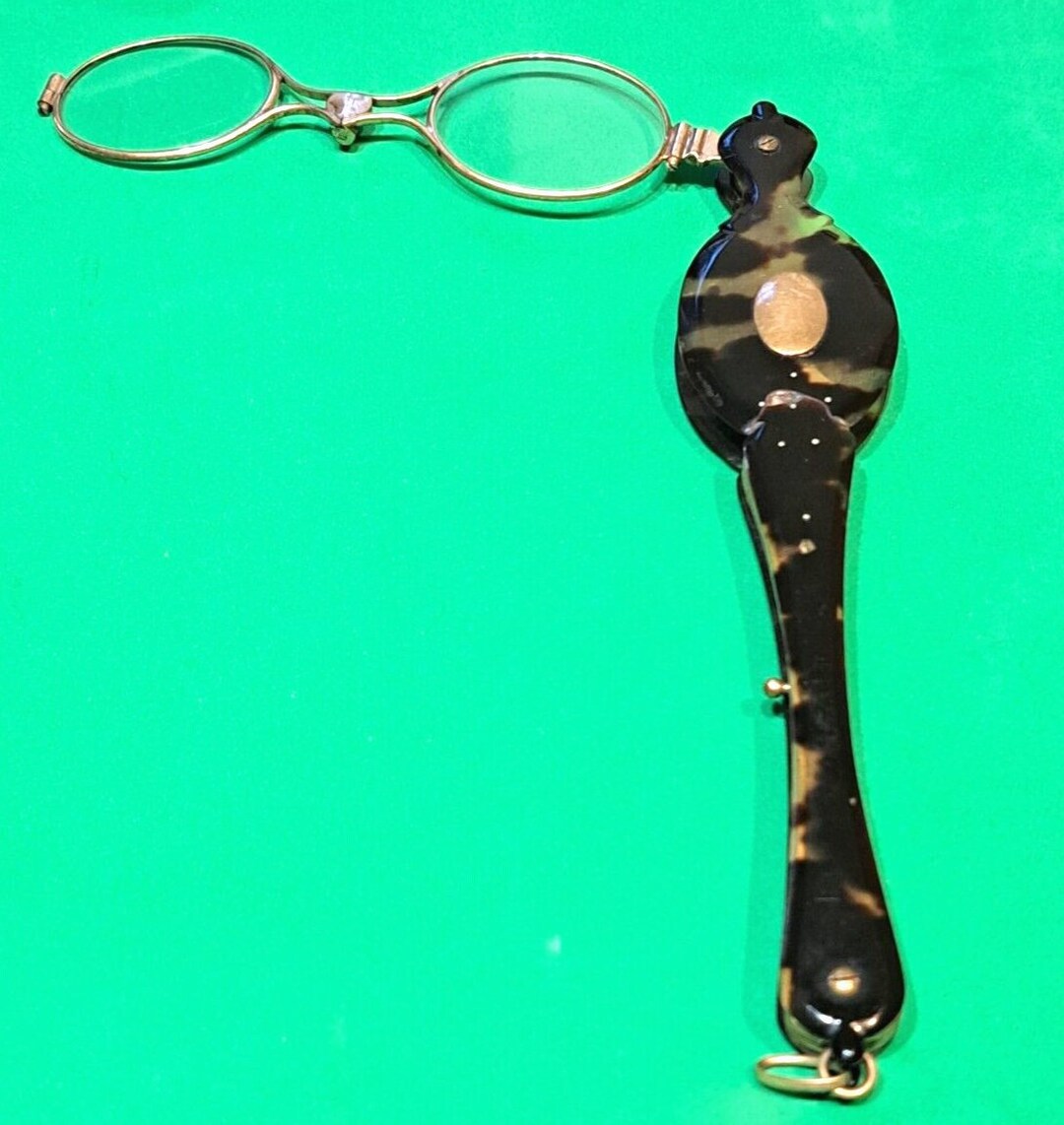Antique Gilt & Faux Tshell Lorgnettes Glasses C.1920s Sprung Mechanism ...