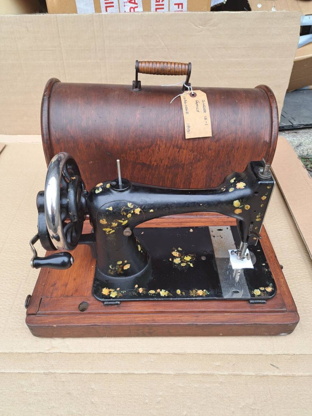 SINGER VS3 Vibrating Shuttle 1891 Sewing Machine Dog Rose Flower ...
