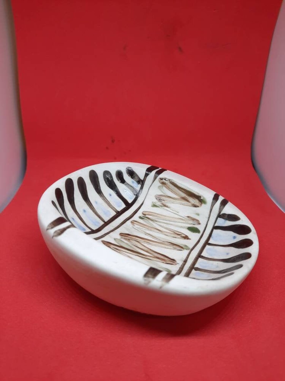 French VALLAURIS Studio Pottery Mid Century Glazed Pottery Small Dish ...
