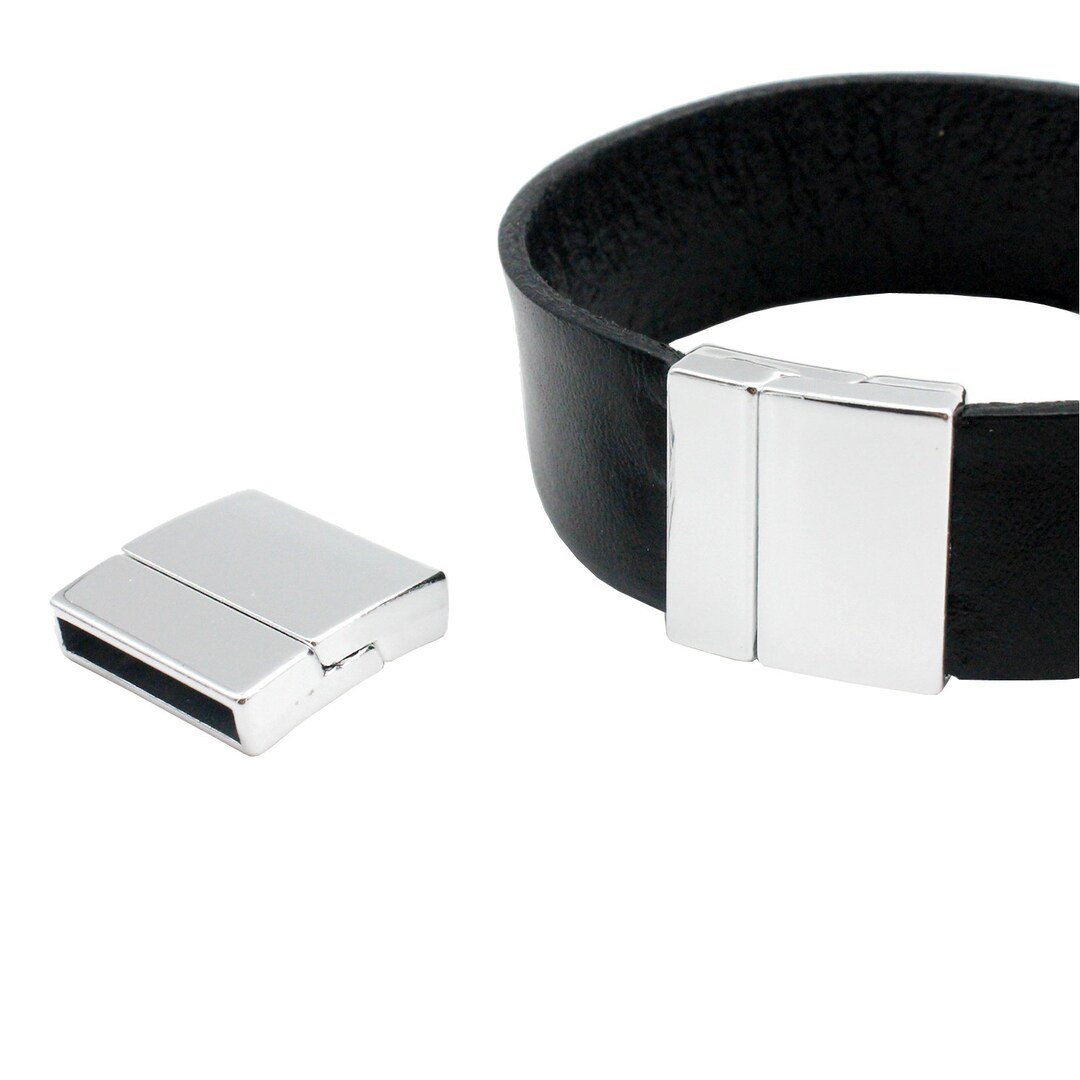 3 Sets 20mmx3mm Inner Hole Silver Bracelet Clasps and Closure,magnetic ...